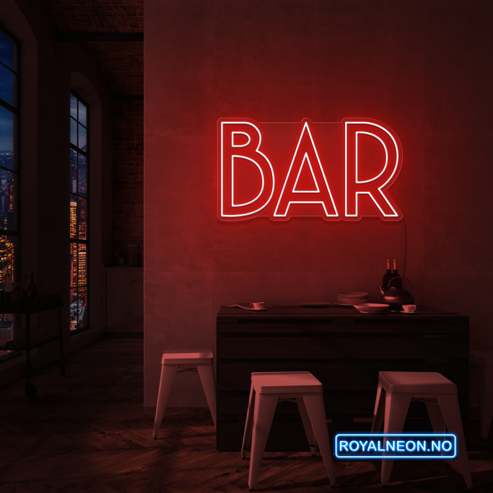"BAR" LED NEONSKILT. Velg ønsket farge. – Royalneon.no